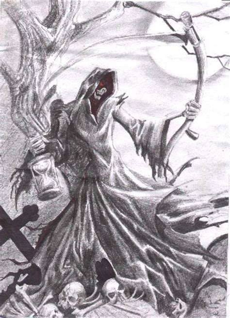 Muerte Humanoid Sketch Art Painting