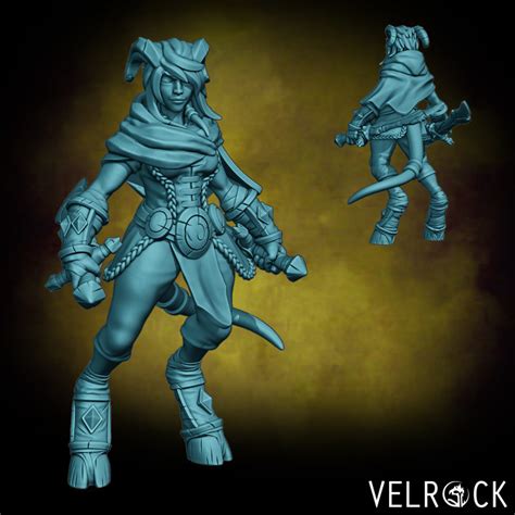 3d Printable Female Draenei Rogue Presupported By Velrock Art Miniatures