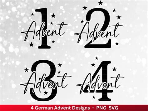 Advent Plotterdatei Svg Png Plotterdatei 1 4 Adventszahlen Svg