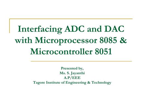 Ppt Interfacing Adc And Dac With Microprocessor