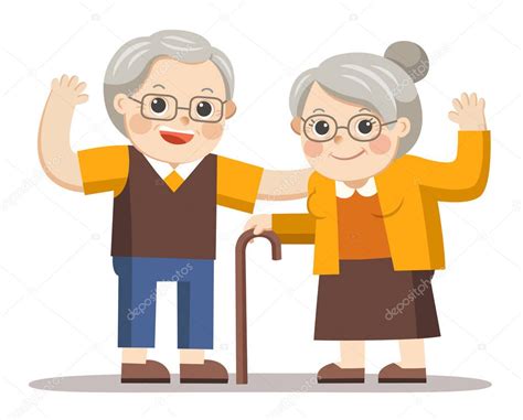 El Abuelo Y La Abuela Juntos Dos Ancianos Hombre Y Mujer De Jubilados