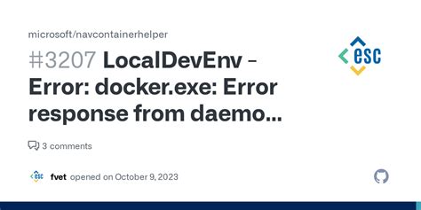 localdevenv error docker exe error response from daemon hcsshim createcomputesystem the