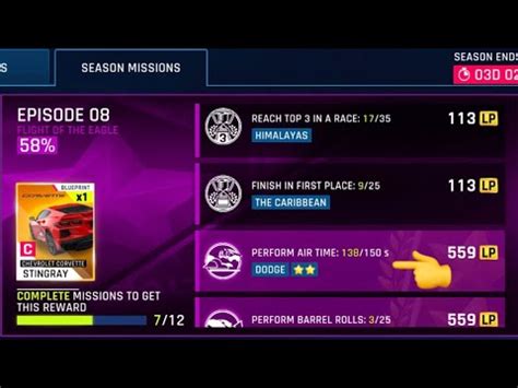 Asphalt 9 American Season Episode 8 Perform Air Time 150s And