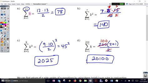 Summation Examples And Youtube