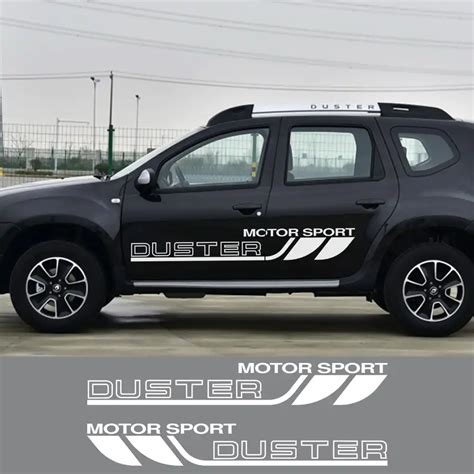 2Pcs For Dacia Renault Duster Car Both Side Door Stripe Sticker Sport