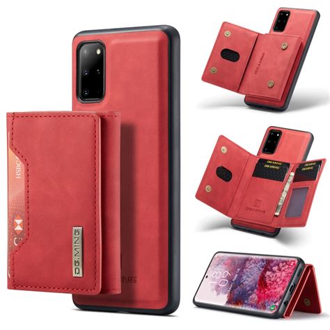 适用于 三星 Galaxy S20 DG MING M2系列 三折卡包 底壳 带支架功能红色