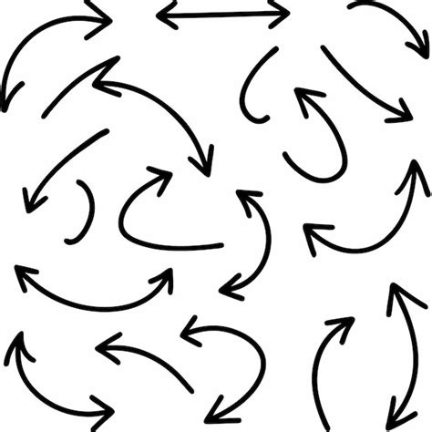 Conjunto De Flechas Dibujadas A Mano En Diferentes Direcciones Vector