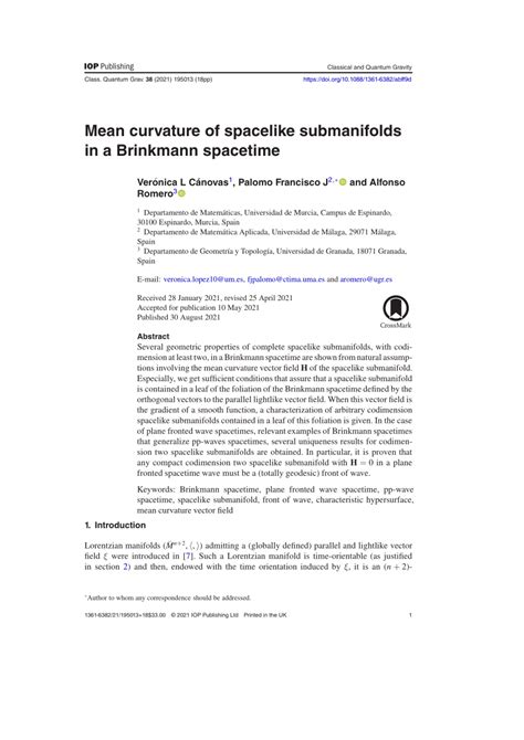 mean curvature of spacelike submanifolds in a brinkmann spacetime request pdf