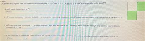 [solved] 1 point let h be the set of all points in the f
