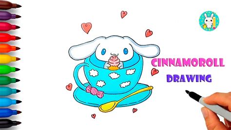 How To Draw Cinnamoroll Cute Cinnamoroll In A Cup Drawing Easy Step