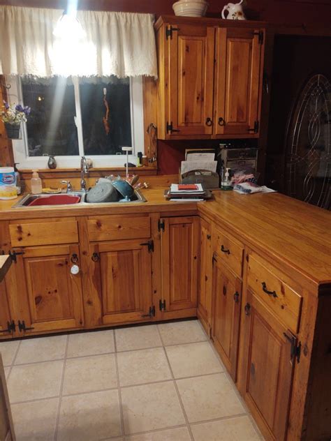 Knotty Pine Kitchen Cabinets Before And After Two Birds Home
