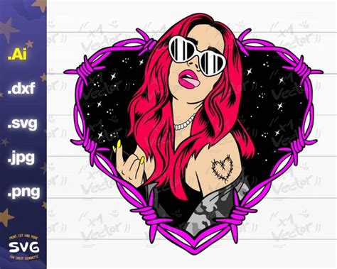 Karol G Red Hair Svg Heart Tattoo Png Karol G Hair Etsy Espa A