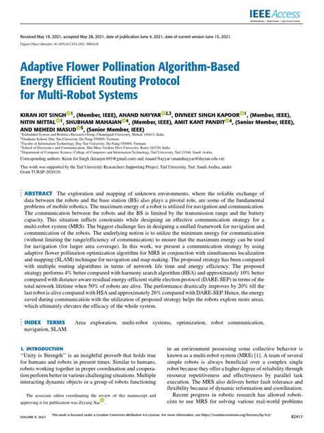 adaptive flower pollination algorithm based energy efficient routing protocol for multi robot