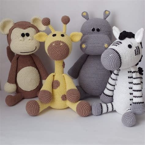 Kit Safari Amigurumi 30cm Bichinhos Crochê Elo7