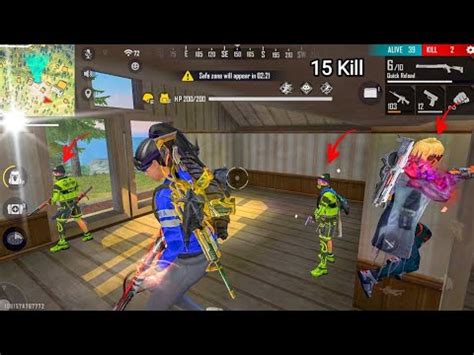 FREEFIRE NXT Level Solo Vs Squad With 15 Kills Total OP Garena Free