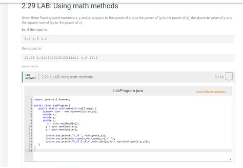 solved 2 29 lab using math methods given three floating