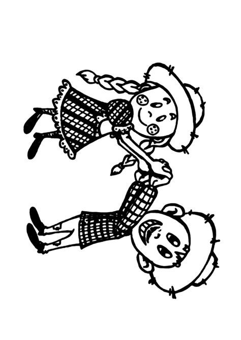 Dança de festa junina para colorir Imprimir Desenhos