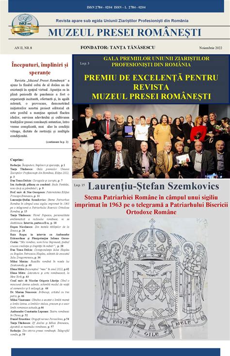 A Ap Rut Num Rul Al Revistei Muzeul Presei Rom Ne Ti Cu Un Inedit