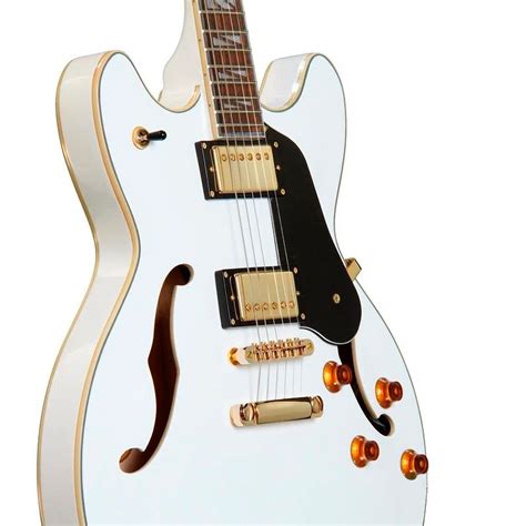 Guitarra Washburn Hb Wh Semi Ac Stica Branca Sem Case