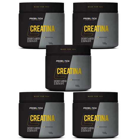 Kit 5X Creatina Monohidratada Pura 100g Probiótica OtimaNutri