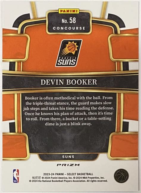 Devin Booker 2023 24 Panini Select Basketball Phoenix Sun Concourse