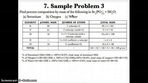 Percent Composition By Mass Lesson HelpTeaching Worksheets