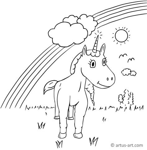 Einhorn Ausmalbild Mit Regenbogen Gratis Ausdrucken Ausmalen