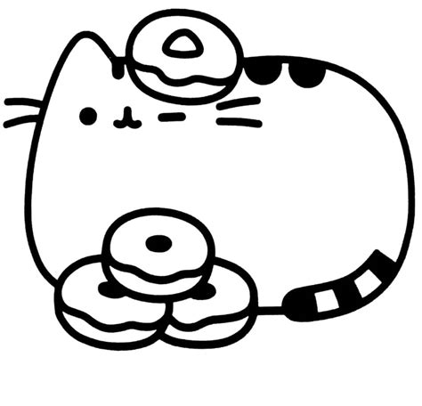Pusheen Y Donut Para Colorear Imprimir E Dibujar ColoringOnly