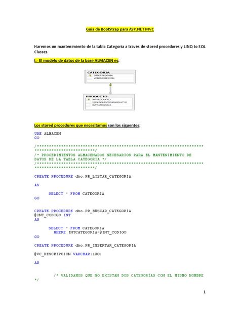 guía de bootstrap para asp net mvc pdf tabla base de datos bases de datos