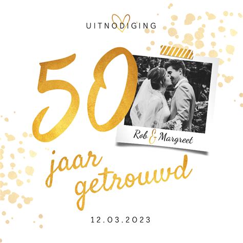 Jubileumkaart Huwelijk 50 Jaar Goudlook Kaartje2go