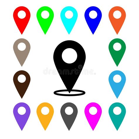 Ícone Do Ponteiro Do Mapa Símbolo De Lugar De GPS Projeto Liso Preto Na