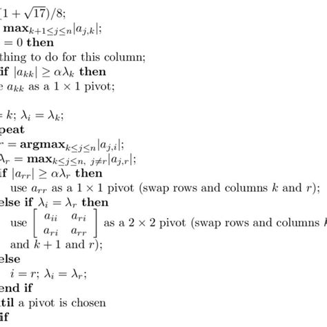 bounded bunch kaufman pivot selection download scientific diagram
