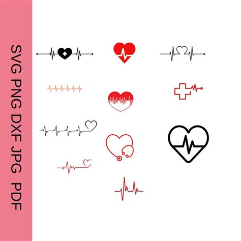Heartbeat Svg Bundle Heart Beat Svg Heartbeat Clipart Etsy