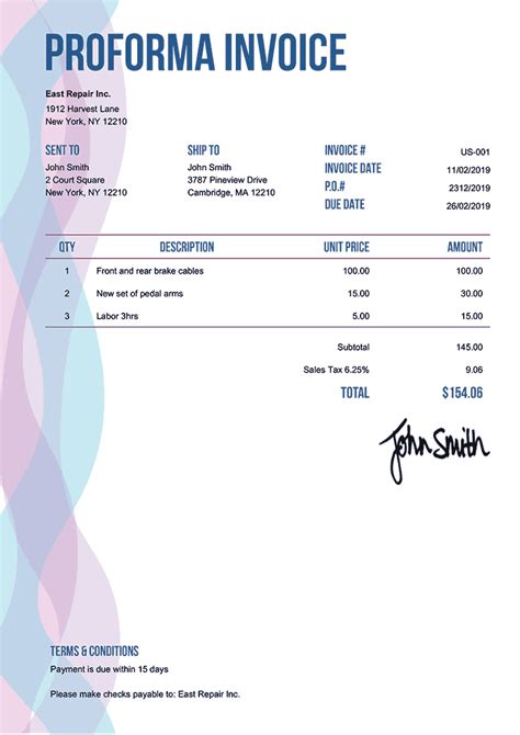 Proforma Invoice Templates Quickly Create Send Proformas
