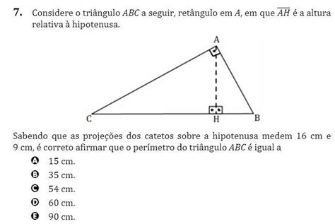 imagem da pergunta abaixo Considere o triângulo ABC a seguir