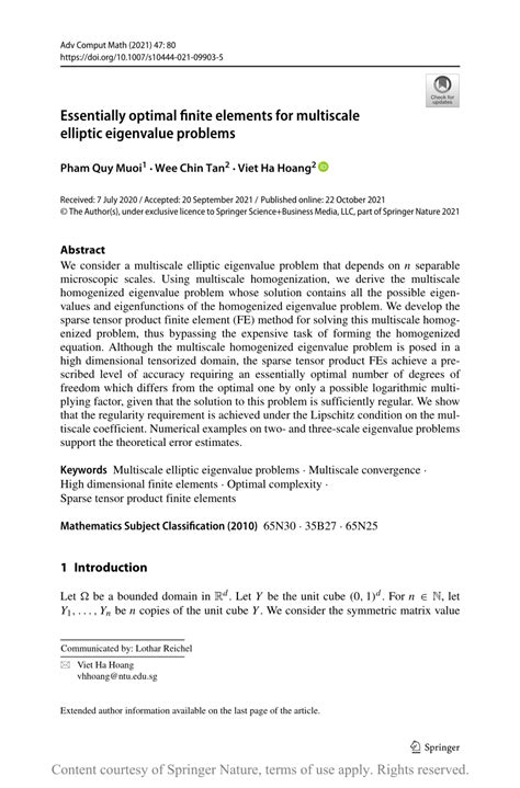 essentially optimal finite elements for multiscale elliptic eigenvalue problems request pdf
