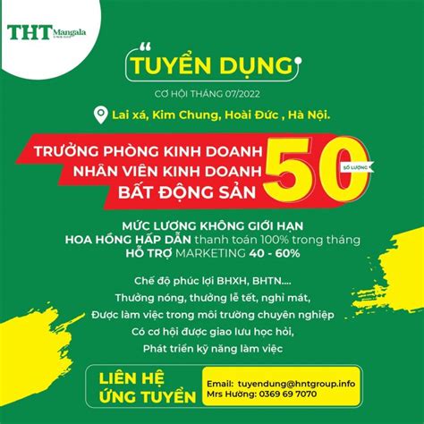 Tuyển Dụng Trưởng Phòng Kinh Doanh Và Nhân Viên Kinh Doanh Bất Động Sản