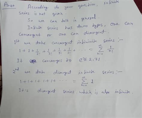 [solved] determine whether the infinite series is convergent or divergent course hero