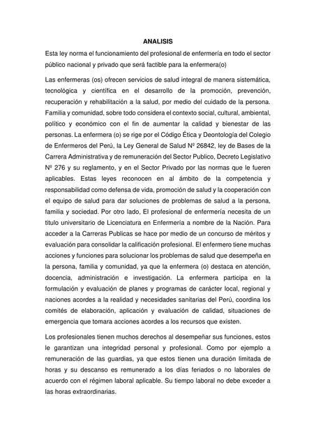 An Lisis Ley De Enfermer A Priscila P Rez L Vano Udocz