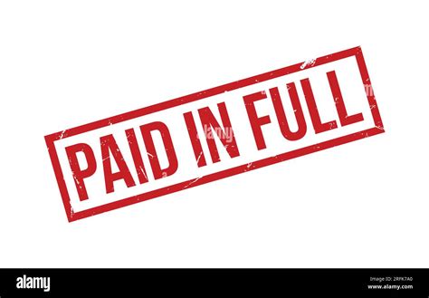 Red Paid In Full Rubber Stamp Seal Vector Stock Vector Image Art Alamy