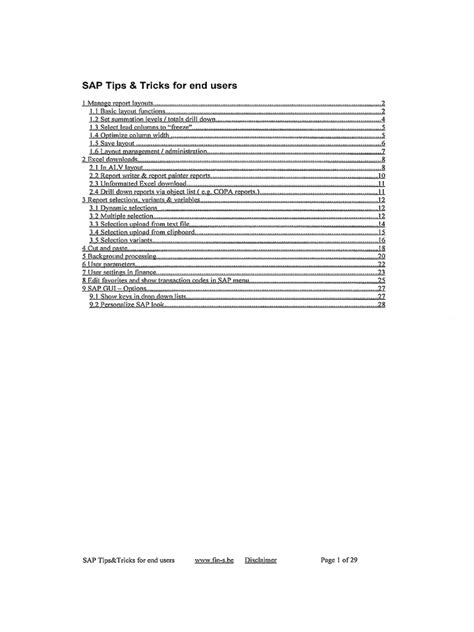tips and tricks in sap pdf
