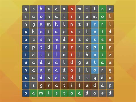 SOPA DE LETRAS VALORES Wordsearch