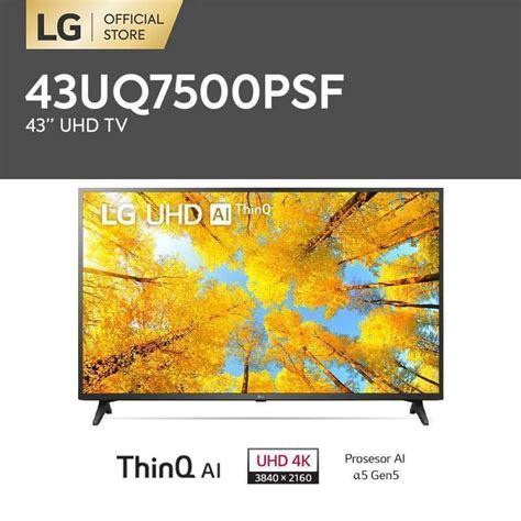 Promo Lg Uhd Smart Ai Thinq Tv 4k 43 Inch 43uq7500psf Diskon 43 Di