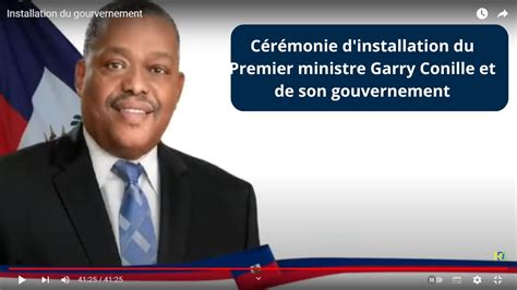 Cérémonie d installation du Premier ministre Garry Conille et de son