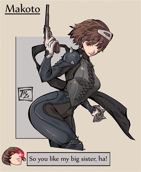 Niijima Makoto Persona And 1 More Drawn By Hamza Touijri Danbooru