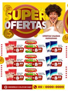 Social Media Encarte Super Ofertas Supermercado PSD Editável download