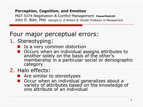 ppt four major perceptual errors stereotyping is a very common distortion powerpoint