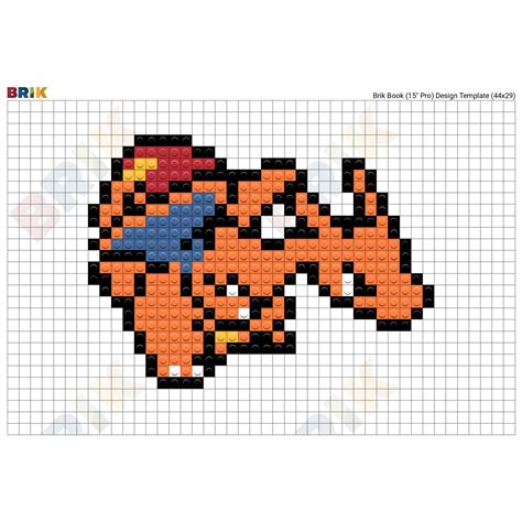 Charmander Pokemon Pixel Art Brik
