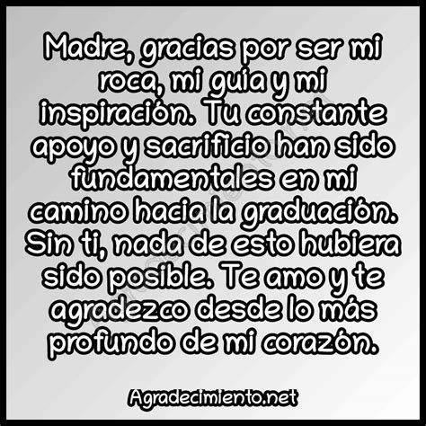 Palabras de agradecimiento de graduación a mi madre