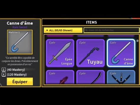 bloxfruits Comment obtenir l épée Canne d âme ou Soûl Cane sword